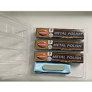 3 Packs Autosol Metal Polish 75ml/3.33oz for Car Metal Kitchen Cleaning Polishing Paste