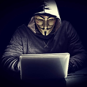 ZLLJH V For Vendetta Hacker Mask for Halloween Party Cosplay Costume
