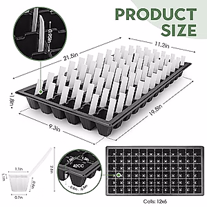 DUALCROWN-5 Pack Plant Seedling Trays kit,1020 Plant Germination Trays with 360pcs Seedling Puller Reusable. Gardening Seed Germination+Seed Starter Planting for Indoor Plant Germination.