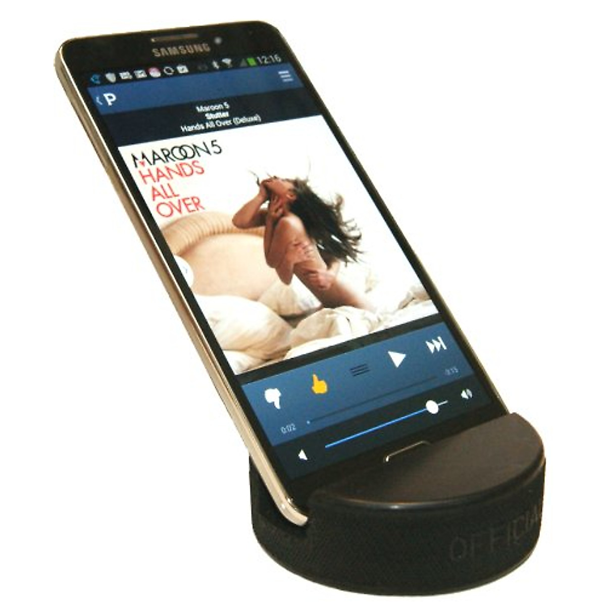 PUCKUPS - The Original Indestructible Hockey Puck Cell Phone Stand - The Best Universal Smartphone Stand. Compatible for All iPhone/Samsung/Google/LG Smartphones. Made from a Real Hockey Puck (1 Pack)