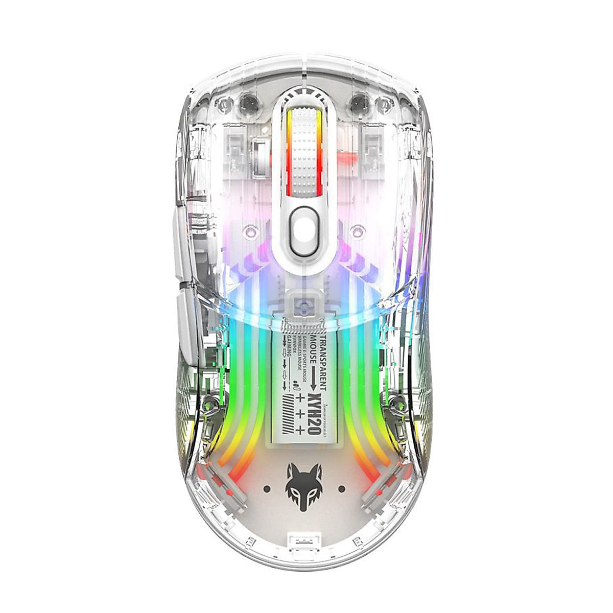 Attoe Bluetooth Wireless Mouse, Transparent RGB Mechanical Dual Mode Gaming Mouse, A Must-Have Cool USB Computer Mouse for Gaming and Esports