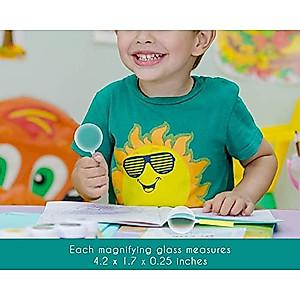 Magnifying Glasses, Children Party Favors (4.2 x 1.7 In, 4 Colors, 24-Pack)