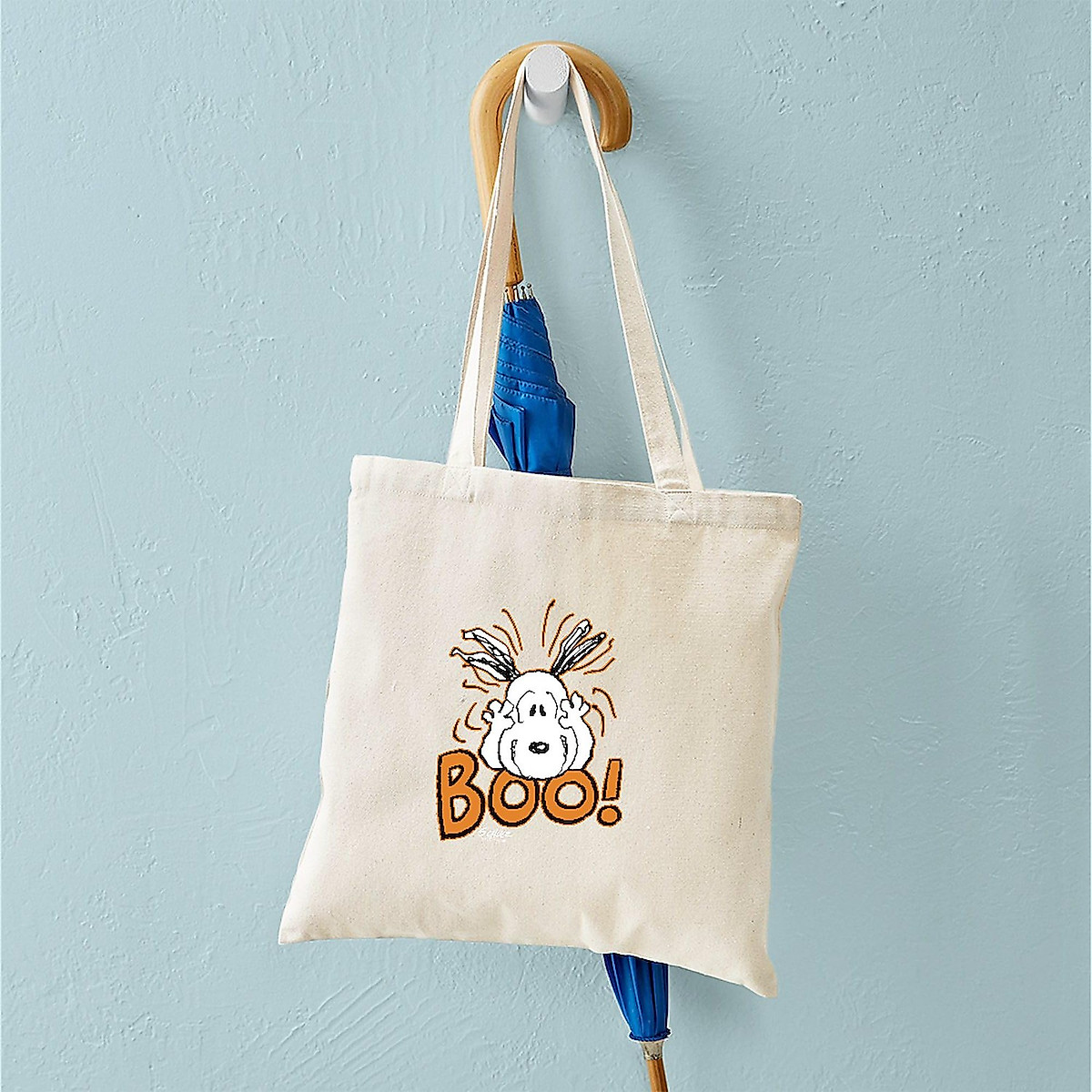 CafePress Peanuts Halloween Natural Canvas Tote Bag, Reusable Shopping Bag