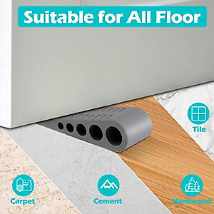 12 Pack Rubber Door Stop with Holder Door Stoppers for Bottom of Door Anti Slip Door Wedge Doorstop for All Floor Types