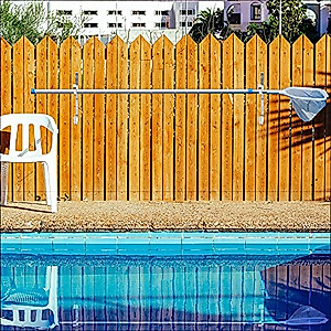 Coolrunner 4Pcs Pool Pole Hangers, Aluminum Pool Equipment Hooks with 8 Screws Pool Organizer Hooks Fence Holder for Pool Hose Skimmer Net Pool Brush Fishing Rod Gardening and Pool Supplies