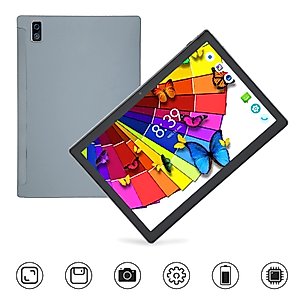 Pomya 10 Inch Android 11 Tablet, FHD IPS 8GB 128GB WiFi Tablets with Mouse Keyboard, 5MP 13MP Camera, Quad Core Processor, 8800mAh Dual SIM Office Tablet for Home Work (Grey)