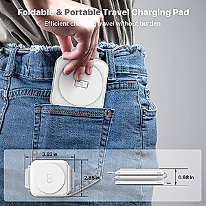 Wireless Charger, Magnetic Foldable 3 in 1 Charging Station, Fast Travel Wireless Charging Pad, Compatible with Magsafe for iPhone 14/13/12/Pro Max/Plus/Mini, Apple Watch and Airpods 2/3/Pro