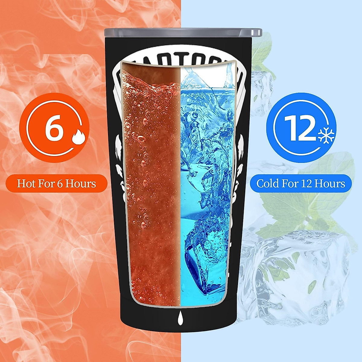 ONIAWO Beartooths Band Stainless Steel Insulated Tumbler 20oz with lid Travel Mug with Straw for Cold Hot