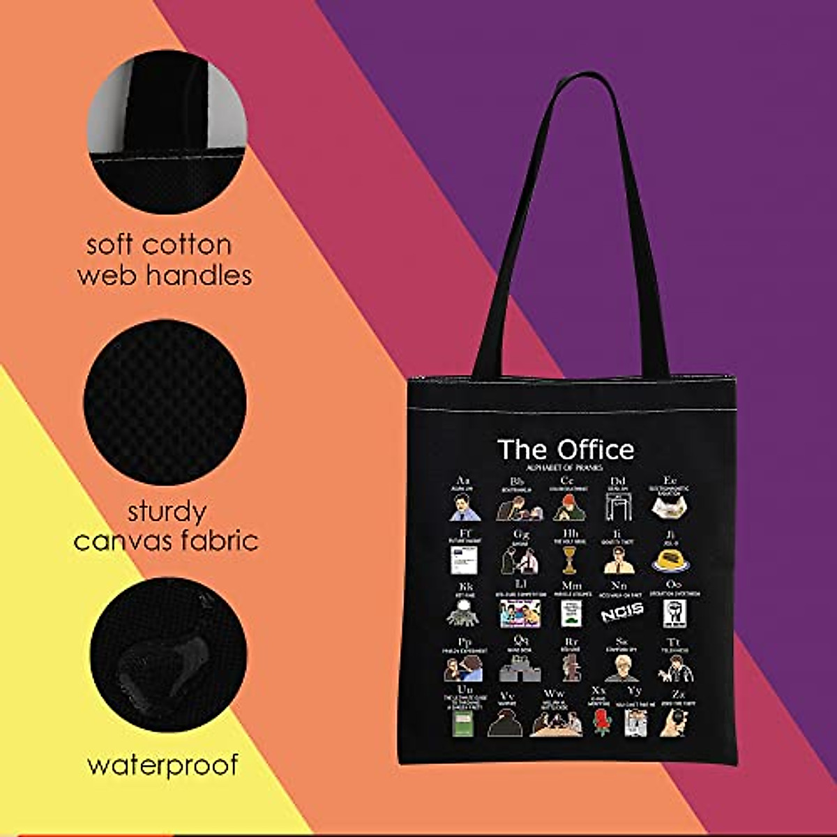 The Office TV Show Inspired Gift The Office Tote Bag Office Merchandise Office Show Fans Gift (Black)