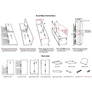 AmazerBath Small Bathroom Storage Cabinet Bamboo, Upgraded Toilet Paper Holder with Storage, Toilet Paper Storage Cabinet, Bathroom Organizers and Storage, Waterproof Coating, 33x7.3x6.5 Inches