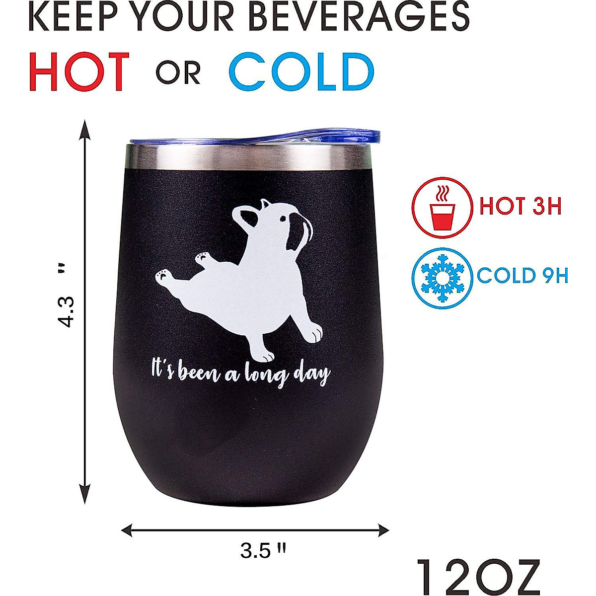 EBE EmmasbyEmma French Bulldog Gifts for Women, Frenchie Lovers Gifts for Women, French Bulldog Yoga, Frenchie Gifts for Women, French Bulldog Lover Gifts, French Bulldog Tumbler