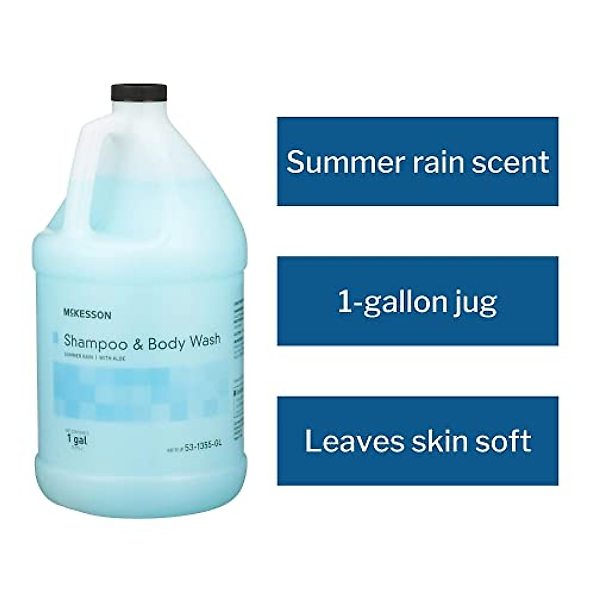 McKesson Body Wash and Shampoo with Aloe, Sumer Rain Scent, 1 gal, 4 Count