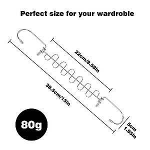 FYY Magic Hangers Space Saving Closet Organizer Clothes Storage Hangers 2 Pack Multifunctional 360°Rotation Stainless Steel Clothes Hanger for Wardrobe Heavy Clothes, Shirts, Pants, Dresses, Coats