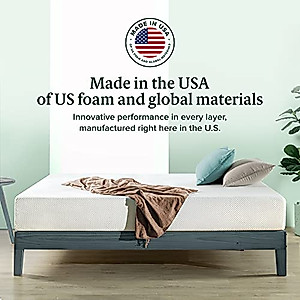 Zinus 10 Inch Green Tea Fresca Memory Foam Mattress/CertiPUR-US Certified/Bed-in-a-Box/Pressure Relieving/Made in USA, Queen