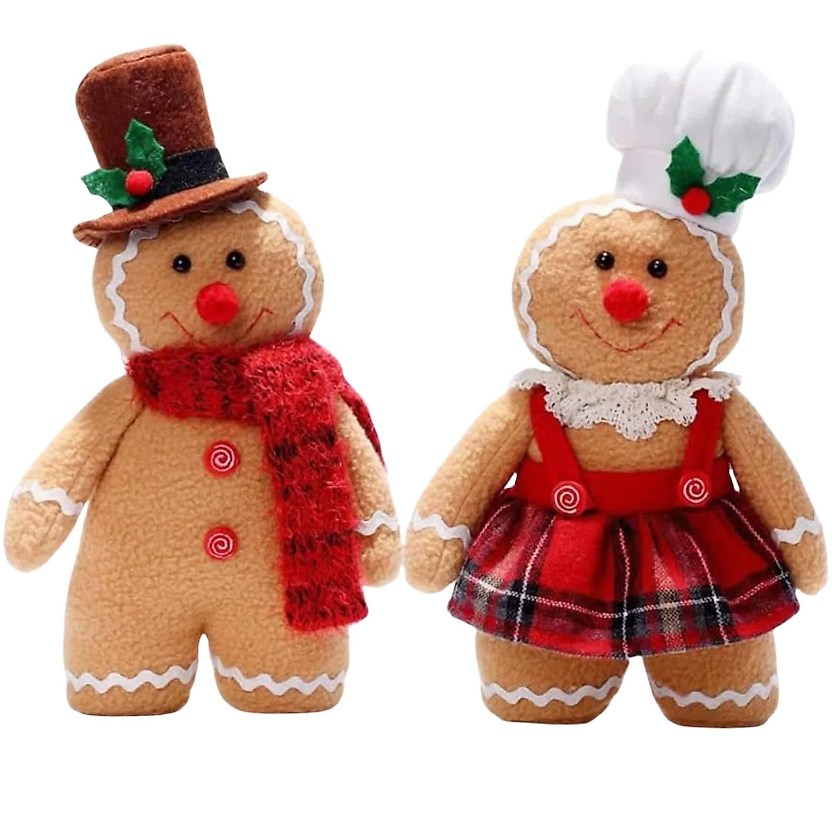 TOPORTY Christmas Gingerbread Man Plush Toys Gingerbread Stuffed Animal Cute Christmas Tree Plush Pillow for Party Decor Christmas Birthday Gifts
