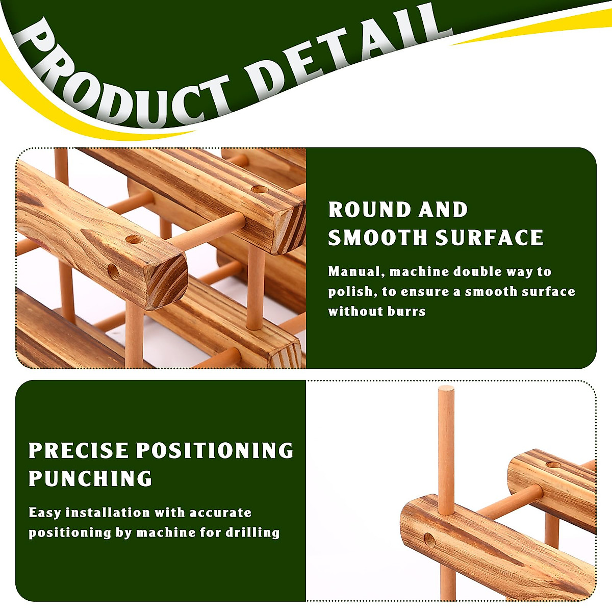 Kigley 4 Packs 48 Bottles Wine Racks Wood Stackable Modular Wine Holder Freestanding Modular Wine Bottle Storage Display Shelf Wood Wine Bottle Holder for Kitchen Bar Pantry Cellar (Brown)