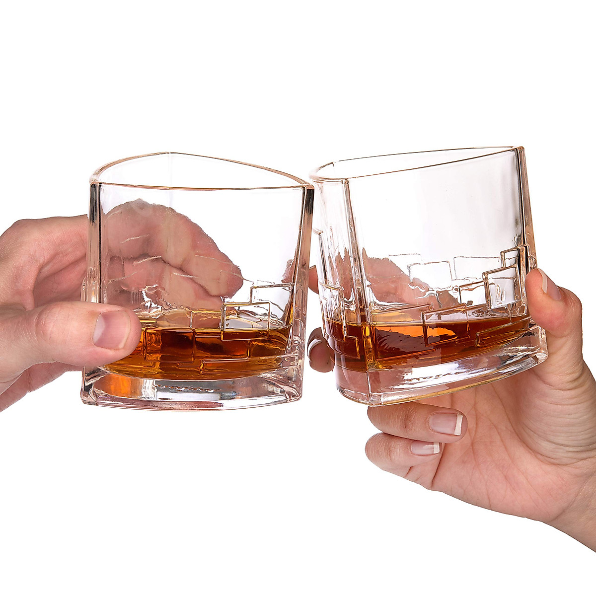 JoyJolt Revere Scotch Glasses, Old Fashioned Whiskey Glasses 11-Ounce, Ultra Clear Whiskey Glass for Bourbon and Liquor, Set Of 2 Glassware