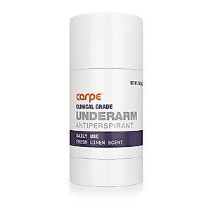 Carpe Clinical Strength Deodorant + Clinical Antiperspirant - Clinical Grade Solid Stick - Fresh Linen Scent - Combat Excessive Underarm Sweating - Great for Hyperhidrosis