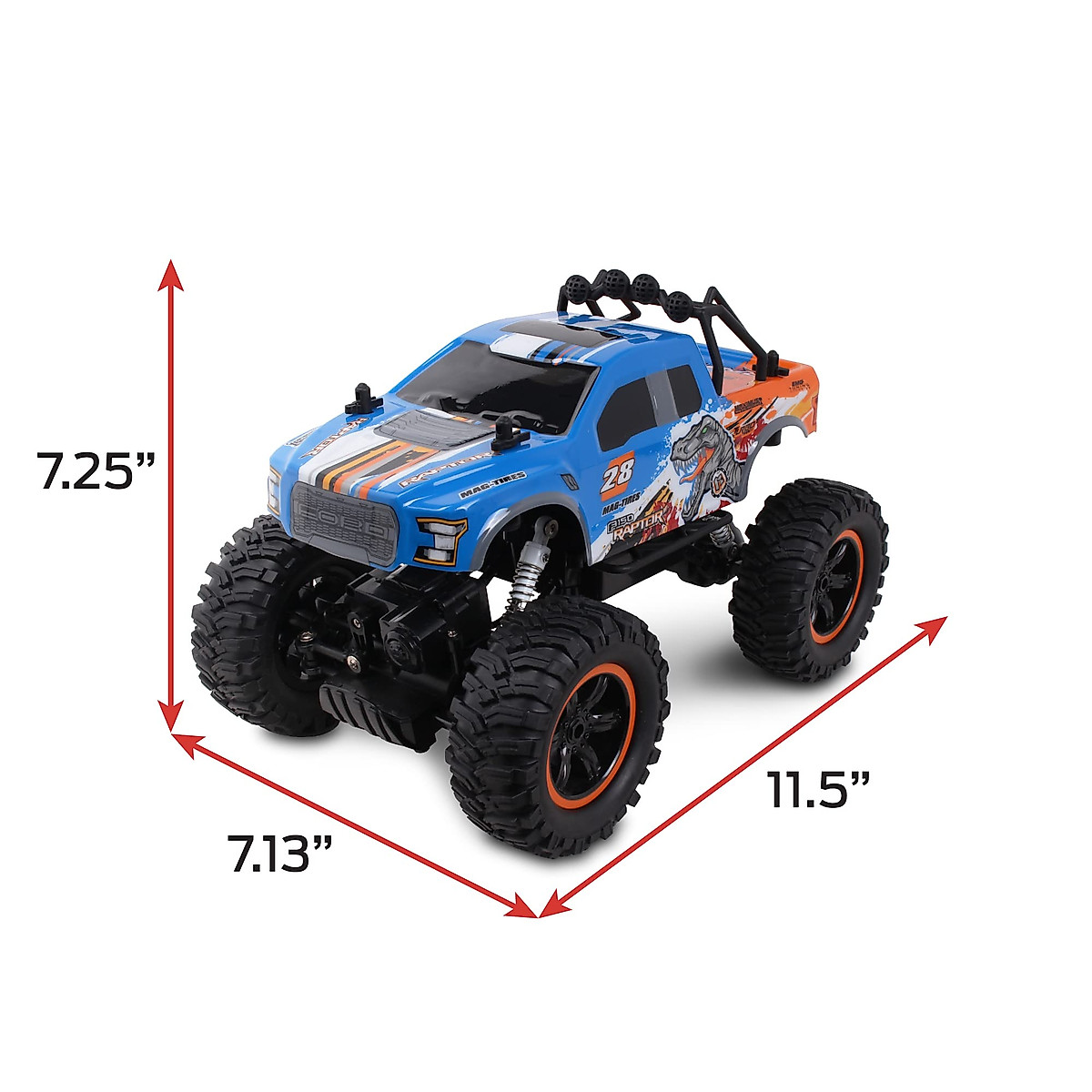 NKOK Mean Machine 4x4 Offroad Rock Crawler 2.4GHz 1/14 Scale R/C (RTR) Ford F-150 Raptor Multicolored