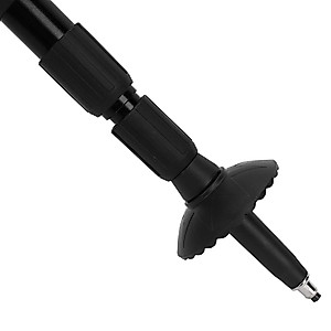 Walking Treking Pole for Outdoors Aluminium Alloy 4-Sections Walking Stick Alpenstock Suspension Straight Handle Trekking Pole (Black)