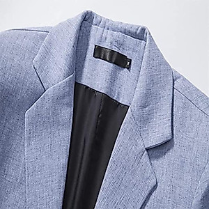 MMCICI Mens Casual Blazer Sport Coat Lightweight One Button Business Jackets Blue