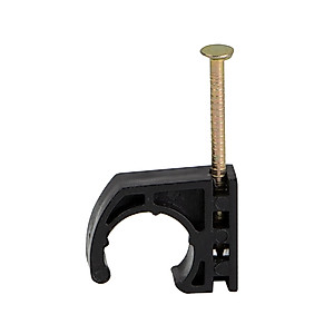 Highcraft ID234x50 Half Clamp J-Hook with Nail For Pex Tubing Pipe Support, 1/2 in, Black