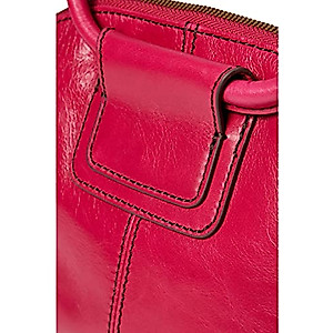HOBO Sheila Zip Top Small Crossbody Bag for Women - Leather Construction with Top Handle, Cotton Lining, and Removable Strap Fuchsia One Size One Size