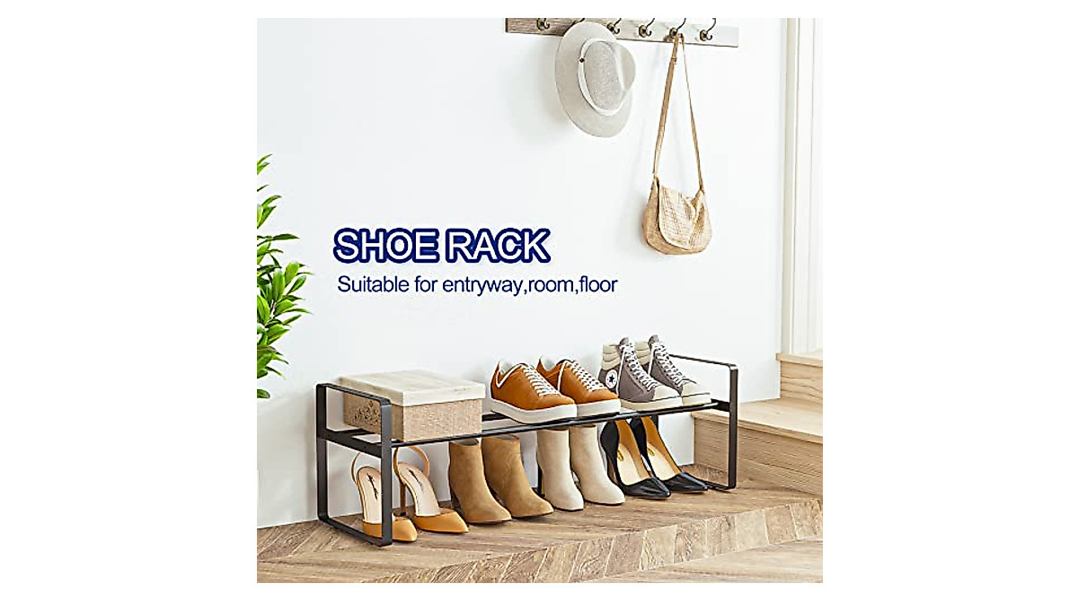 V.C.Formark Stainless Steel 1-Tier Shoe Rack - Space Saver Organizer