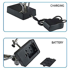Dandelion 2.5X 7.5X 10X LED Light Magnifier Soldering Station,Magnifying Desk Lamp Helping Hand Repair Clamp Alligator Auxiliary Clip Stand Desktop Magnify Glass for Painting Miniature,Jewelry Pieces