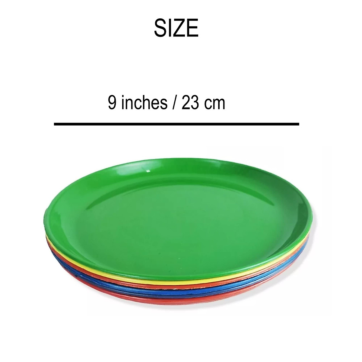 Plato Taquero Mexicano Fiesta Set - Authentic Colorful Mexican Taco Plate Set - Multicolor - Set of 12 - for Taquerias, Taco Tuesday Colorful Plastic Plates Reusable - Plato Taquero