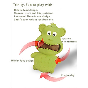 LQZHYL Dog Chew Toys 3 Pack for Aggressive Chewers, Rubber Dog Toys,Multifunctional Teeth Cleaning and Gum Massage, Tough Toys with Natural Rubber for Large and Medium Dog (Greens)