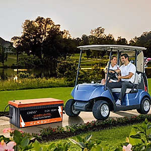 CHINS 48V 100AH Lithium Battery for Golf Cart with 48V 18A Charger, Monitor, Built-in Bluetooth 200A BMS, 48V Golf Cart Battery with 10.24kW Output, 1000A Peak Current