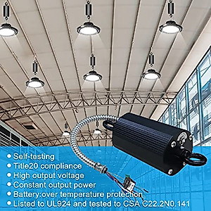40W Emergency LED Light Driver, OSTEK 90 Min Emergency Battery Backup Power Supply Emergency Driver, Input AC100-347V, Output 170V DC, UL-Listed - IP65 Waterproof