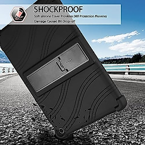 DUEDUE for Google Pixel Tablet Case 2023, Pixel Tablet 2023 Cover, Soft Silicone Adjustable Stand Cover Shockproof Gel Kickstand Tablet Cases for Pixel Tablet 11 Inch, Black