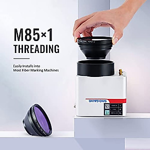 OMTech F Theta Lens for Fiber Laser Engravers, 110x110mm Replacement Optical Scanning Lens for 1064nm Fiber Cutter Marking Engraving Machines, Laser Etching Accessory Field Lens Upgrade, M85x1 Thread