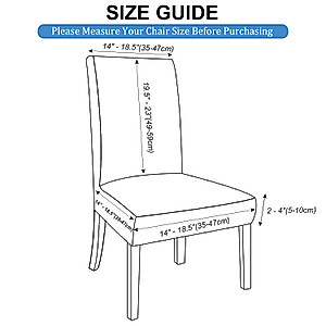 NORTHERN BROTHERS Chair Covers for Dining Room Set of 4, Stretch Fit Washable Removable Spandex Kitchen Table Parsons Chair Protectors Slip Covers, Light Grey