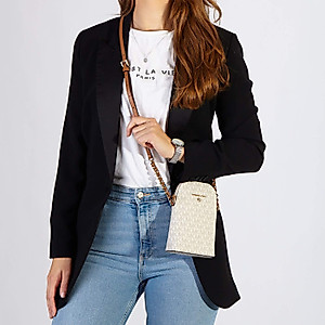 Michael Kors Jet Set Charm Small North/South Chain Phone Crossbody Vanilla/Acorn One Size