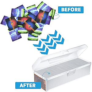 Vicenpal Trading Card Storage Box Organizer Fit 1200 Plus Cards Plastic Deck Card Storage Box Hard Playing Card Case Compatible with MTG Trading Card Games Baseball Football Card Collector (4 Pieces)