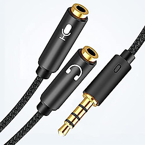 HIEbee 2 in 1 3.5mm Headphone Splitter Adapter (Microphone + Audio) Female to Male&Male to Female Stereo Jack Y Cable Compatible for PS4,PS5,Nintendo Switch,Phone,Laptop(3 in 1 Pack)