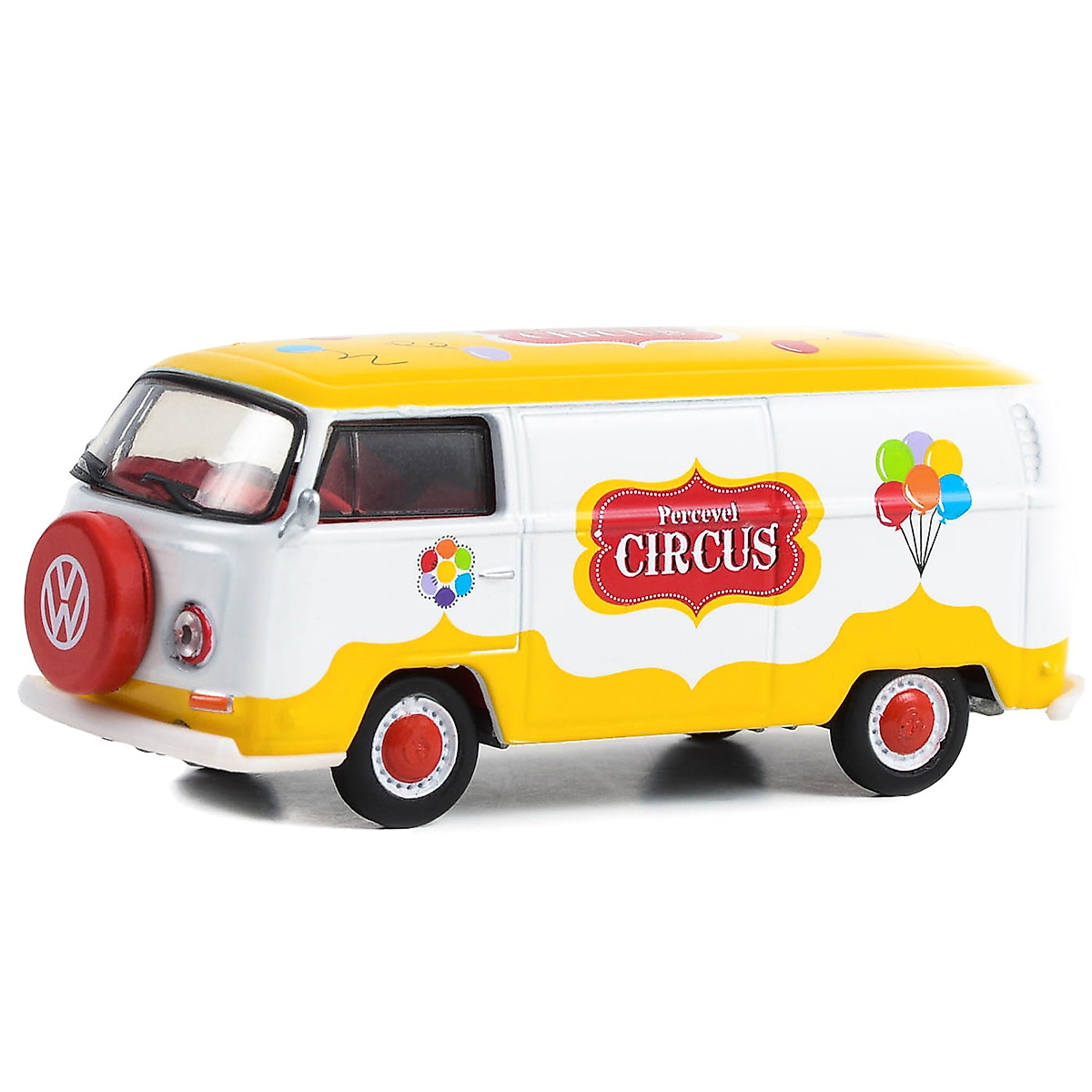 1971 Type 2 Panel Van Yellow and White with Red Interior Percevel Circus Norman Rockwell Series 5 1/64 Diecast Model Car by Greenlight 54080F