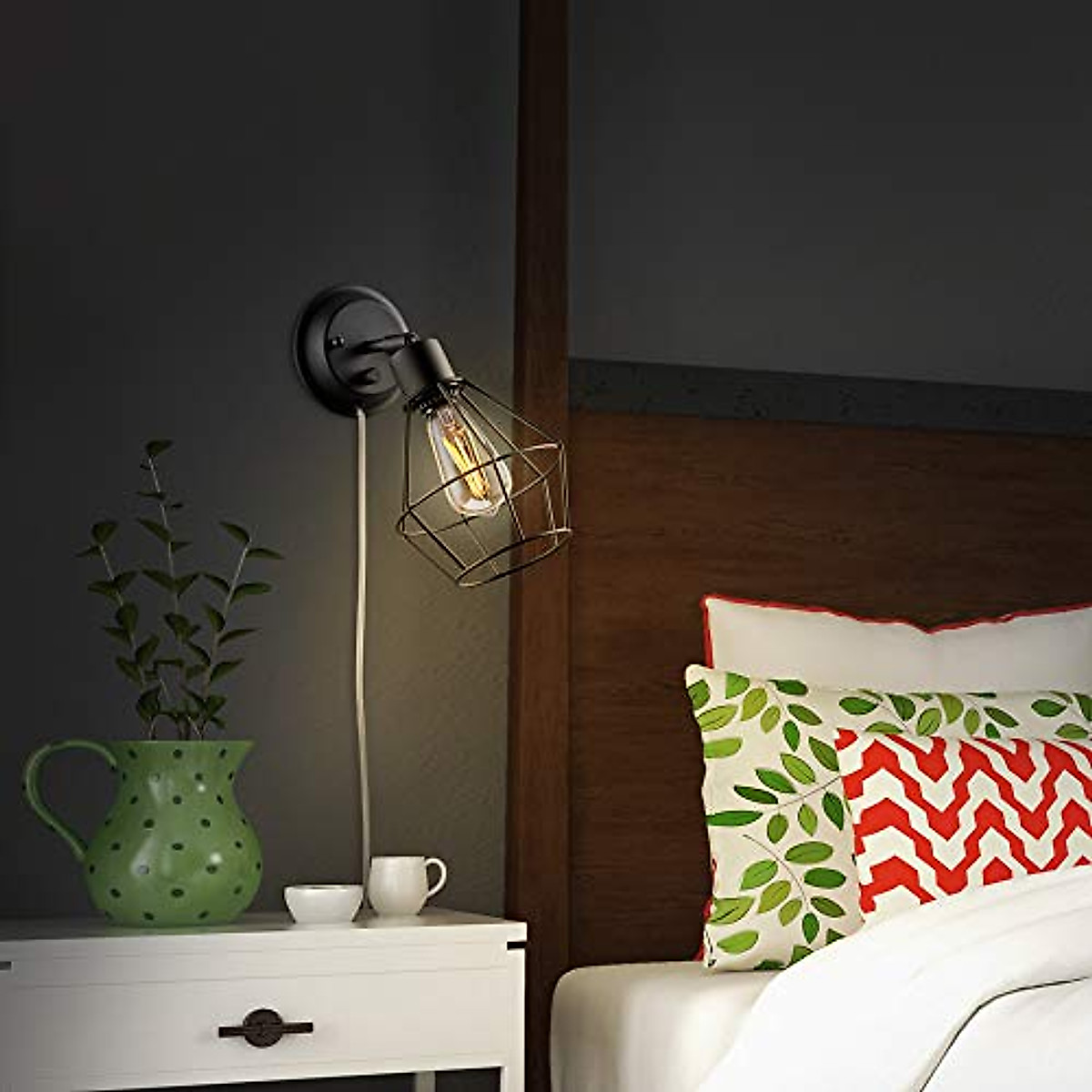Globe Verdun 1 Matte Black Wall Sconce