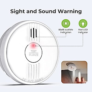 Smoke Detector, GuardryShely Fire Alarms Smoke Detectors with Photoelectric Sensor, Smoke Detector Battery Included with Silence Function and Low Battery Signal, Fire Alarm GW206C for Home, 2 Packs