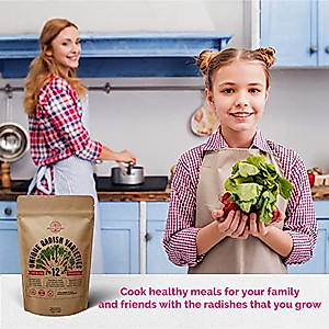 12 Radish Seeds Variety Pack for Planting Indoor & Outdoors 2400+ Heirloom Non-GMO Bulk Radish Garden Seeds: Daikon, Cherry Belle, French, Breakfast, Champion, Purple, Watermelon Radishes Seeds & More