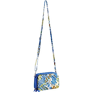 Brentano Cotton quilted double-zipper crossbody wallet purse and clutch (TROPICAL PARADISE)