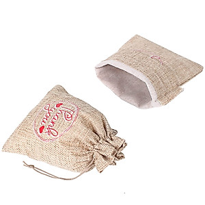 WEWIVODA Burlap Bags, 20 Packs 5"x7" Thank You Burlap Gift Bags Drawstring Candy Pouches Party Favor Linen Pockets for Wedding Birthday Easter Thanksgivings Christmas New Year (Thank You-E, 5''x7'')