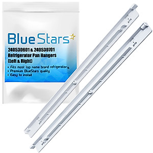 BlueStars Ultra Durable 240530601 & 240530701 Refrigerator Pan Hangers (Left & Right) STRONG Plastic Replacement – Exact Fit For Kenmore & Frigidaire Refrigerators - Replaces 240460401 240460501