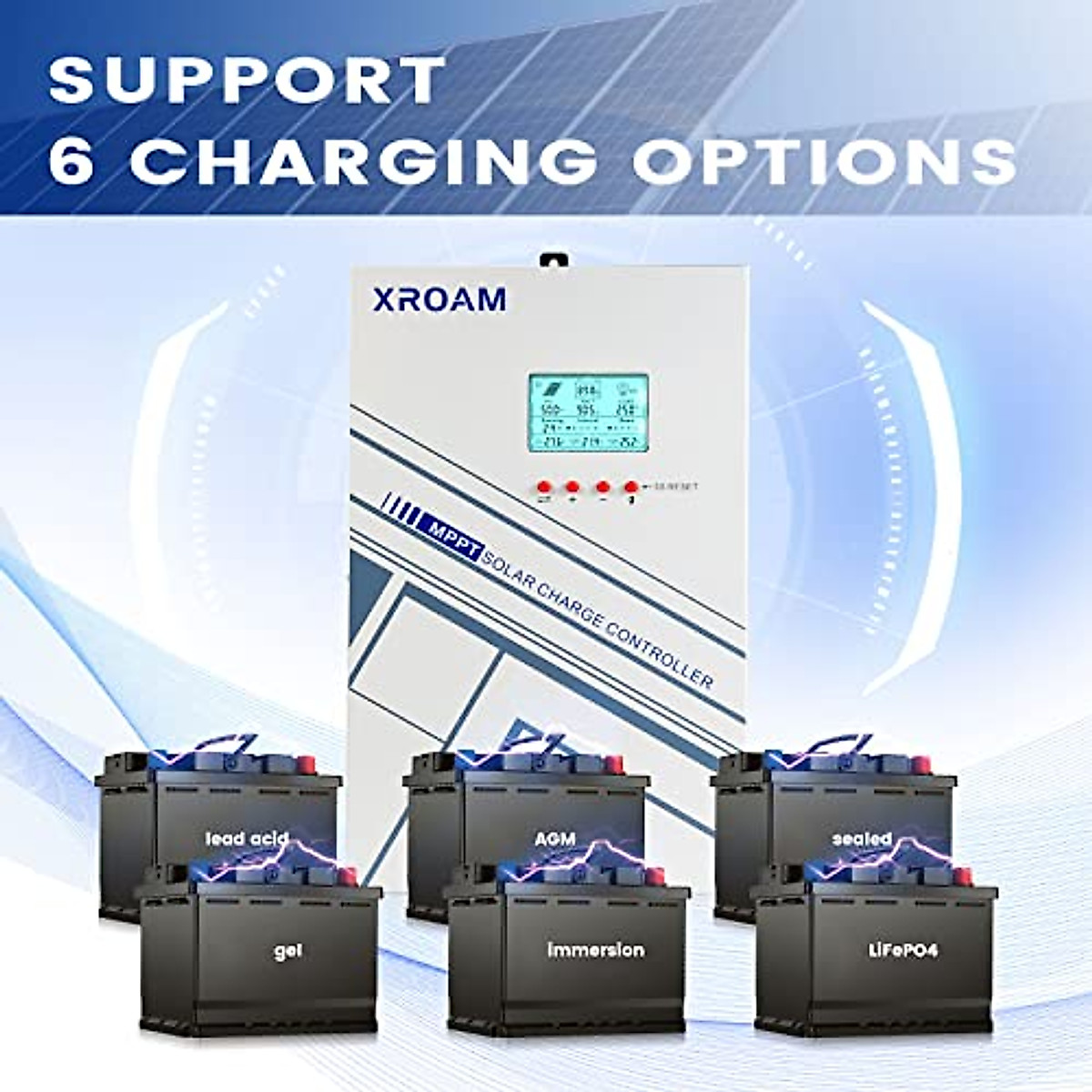 MPPT Solar Charge Controller 100A 12V 24V 48V Auto,Max Input 150V PV Solar Panel Regulator Fit Common Negative Ground,Solar Panel Charging Generator for AGM Gel Sealed Flooded Lithium Battery