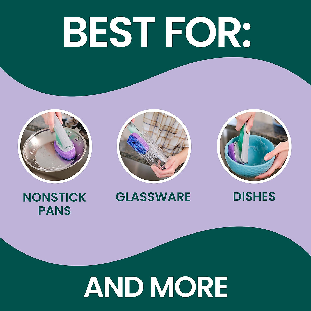 Scotch-Brite Scrub Dots Non-Scratch Dishwand Refills, Fits All Scotch-Brite Dishwands, 2 Refills