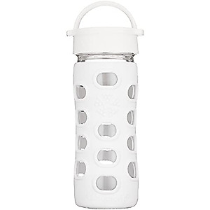 Lifefactory Classic 350 Optic White 129215 Glass Bottle, Approx. Width 2.8 x Depth 3.1 x Height 8.7 inches (7 x 8 x 22 cm), Approx. 13.5 oz (3