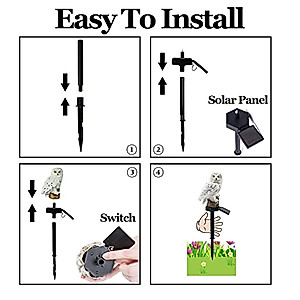 DOUBLE 2 C Solar Garden Light Outdoor, Owl Solar Garden Stake Light, Waterproof Warm White LED Light for Garden, Patio, Yard, Lawn, Walkway Decoration (Owl)